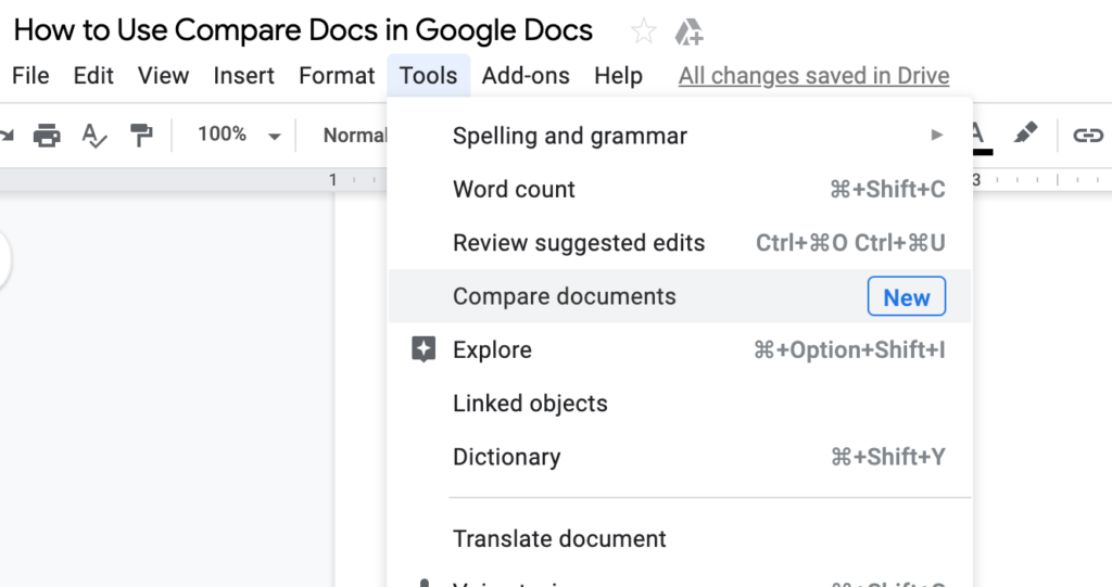 How to Use Compare Documents in Google Docs - UpCurve Cloud