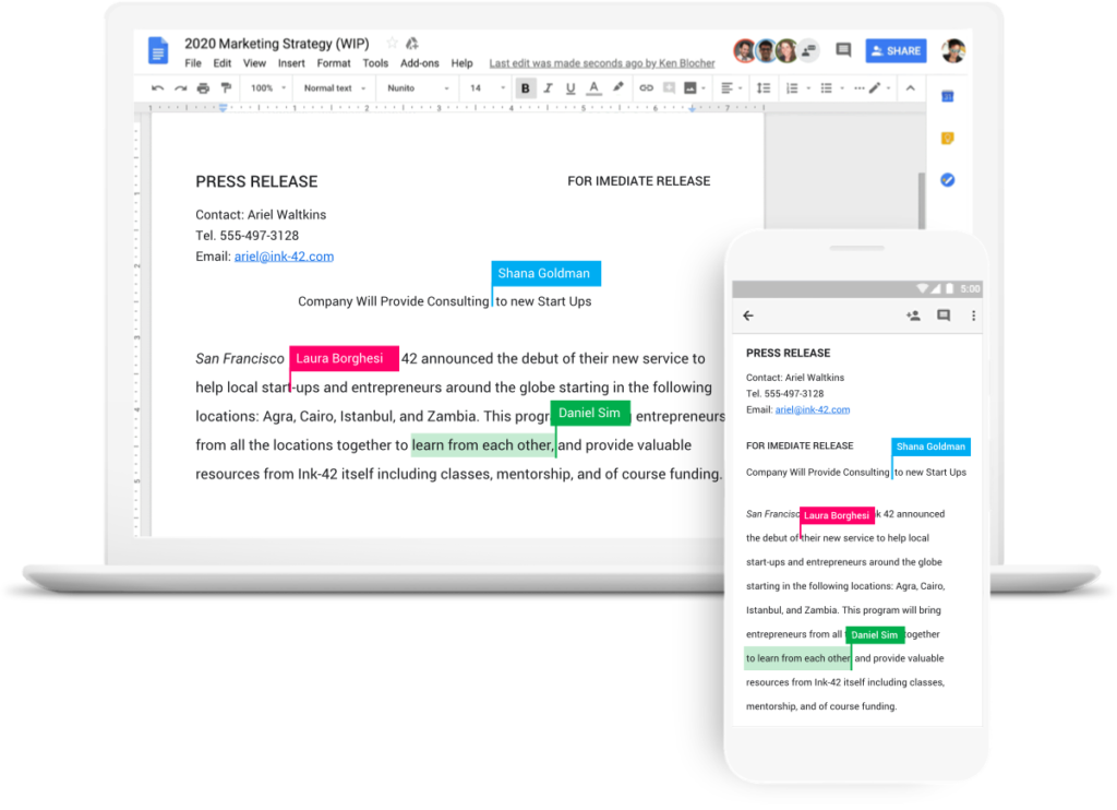 A Guide to Collaborative Editing With Google Docs - UpCurve Cloud