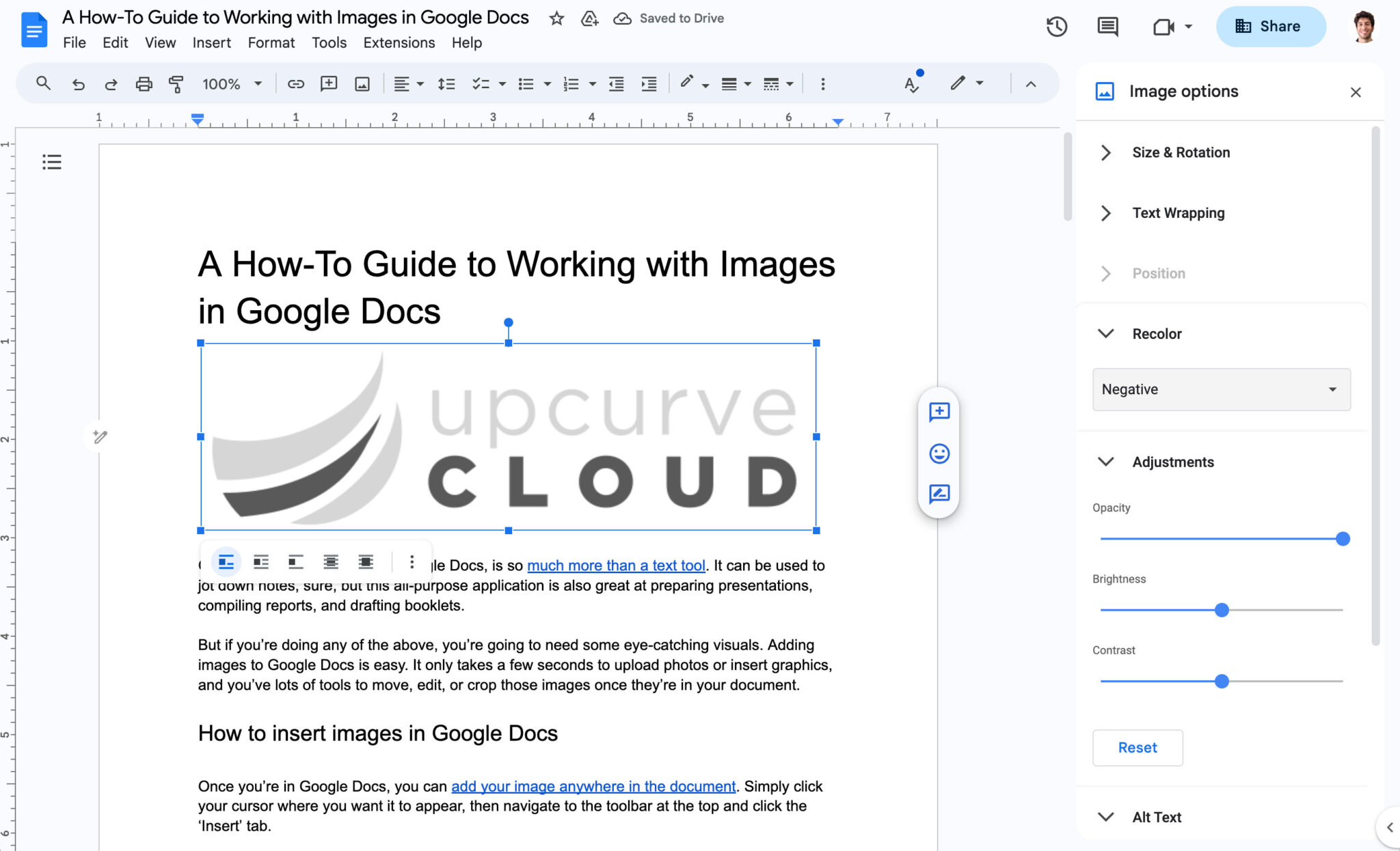 A How-To Guide to Working with Images in Google Docs - UpCurve Cloud